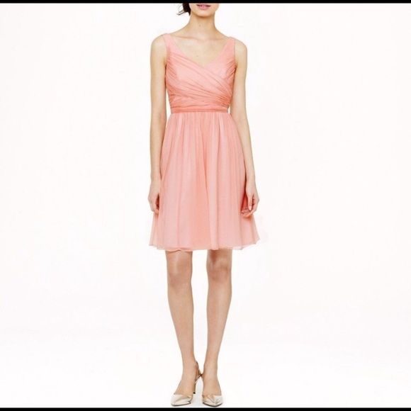 J. Crew | Dresses | Jcrew Heidi Pink Silk Chiffon Sleeveless Dress ...